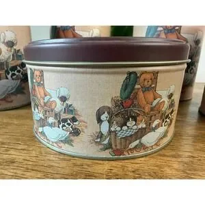 Eaton | Kitchen | Vintage Nursery Rhyme Tin Canisters Teddy Bear Farm ...